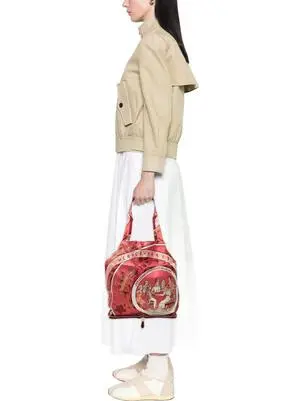 Hermès 2000-2026 Jeu Des Omnibus Et Dames Blanches Silky Pop Tote Bag - Red