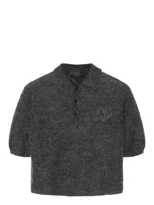 ALLSAINTS Mohair-blend Anabel Polo Top - Grey