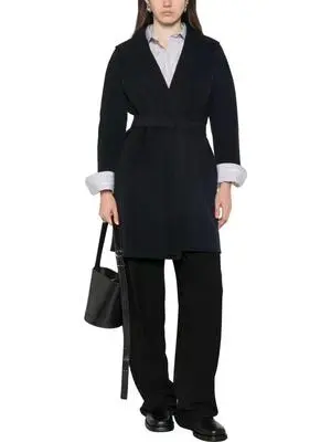 Max Mara Messi Long-sleeve Coat - Blue