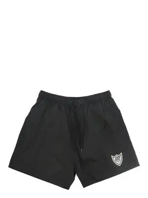 HTC LOS ANGELES Logo-patch Drawstring Swim Shorts - Black
