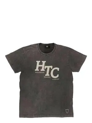 HTC LOS ANGELES Logo-print Distressed T-shirt - Grey