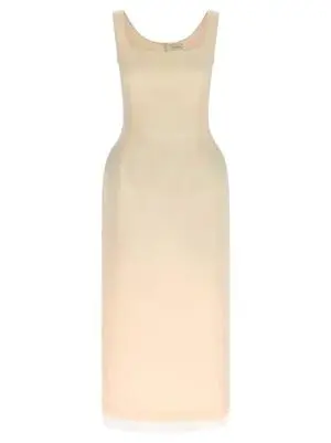 Magda Butrym Lace-insert Midi Dress - Neutrals