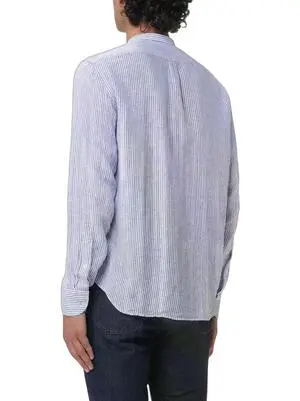 B.D.BAGGIES Striped Band-collar Shirt - Blue