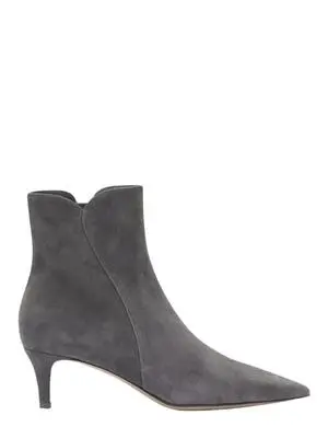 GIANVITO ROSSI Pointed-toe Suede Boots - Grey