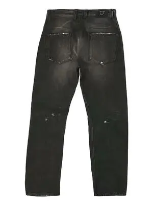 HTC LOS ANGELES Twisted Faded Distressed-effect Jeans - Grey