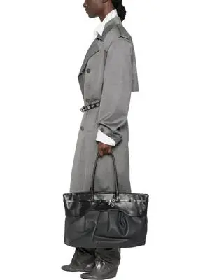 MARGESHERWOOD Belt-detail Leather Tote Bag - Black
