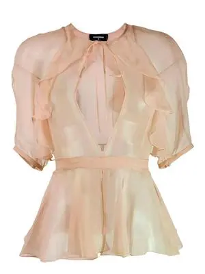 Dsquared2 Geometric Cut-out Blouse - Neutrals