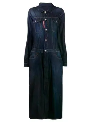 Dsquared2 Maxi Denim Dress - Blue