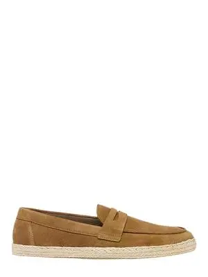 Geox Pantelleria Suede Espadrille Loafers - Brown