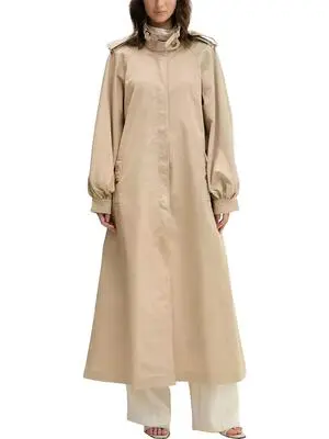 Bardot Isler Epaulette Puff-sleeve Coat - Neutrals