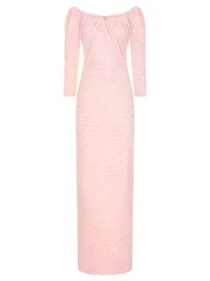 V:PM ATELIER Birgitte Crystal-embellished Ruched Maxi Dress - Pink