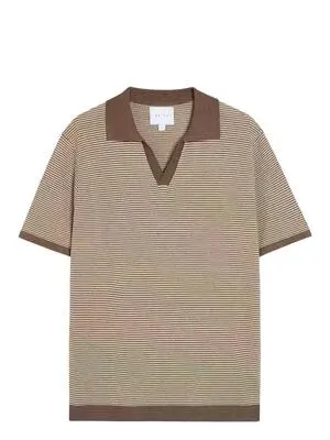 RAITH Antonio Striped Short-sleeve T-shirt - Neutrals