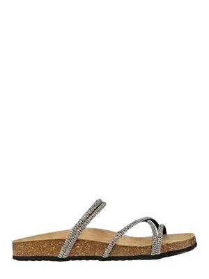 Geox Brionia R Crystal-embellished Strappy Slides - Silver