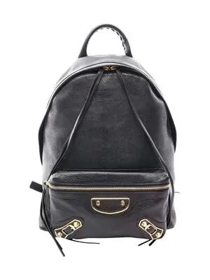 Balenciaga 2018-2026 Leather Motocross Classic City Backpack - Black