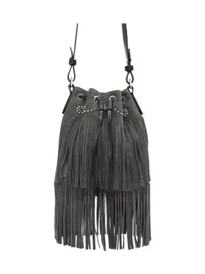 HTC LOS ANGELES Janis Fringes Bucket Bag - Grey