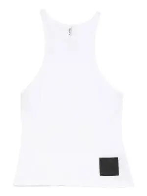 Liviana Conti Ribbed Logo-patch Top - White
