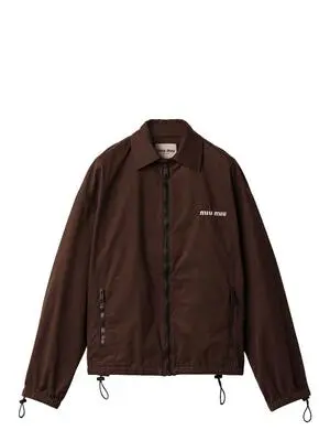 Miu Miu Washed Gabardine Blouson Jacket - Ebony