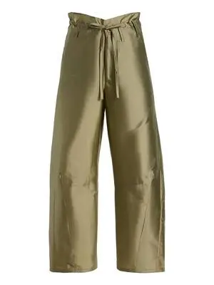 Chan Luu Techno Taffeta Barrel Pants - Green