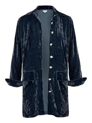 AT LAST... Bonnie Silk Velvet Shirt Jacket - Grey