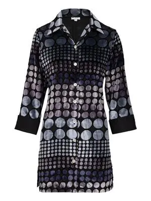 AT LAST... Amanda Velvet Shirt Boho Shirt - Grey