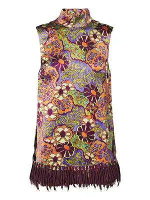 ALEMAIS Joanna Floral Fringed Top - Multicoloured
