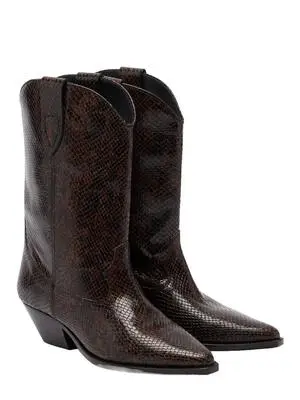 Isabel Marant Étoile Duerto Snake-effect Leather Cowboy Boots - Brown