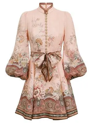 Zimmermann Alchemy Linen Mini Dress - Pink
