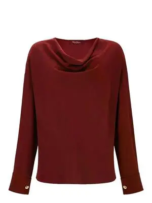 Max Mara Cowl-neck Long-sleeve Blouse - Red