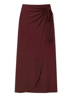 Max Mara Wrap-style Gathered Skirt - Red