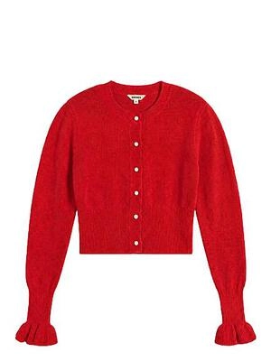 OMNES Sylvie Cotton Knitted Cardigan - Red