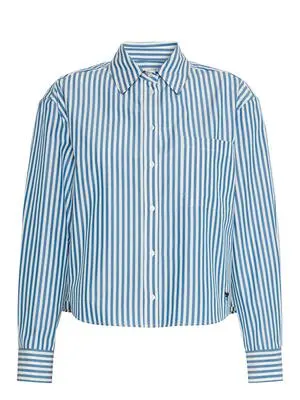 Max Mara Stripe Cropped Shirt - Blue