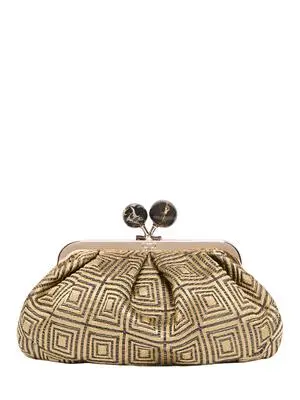 Max Mara Woven Jacquard Pasticcino Clutch Bag - Yellow