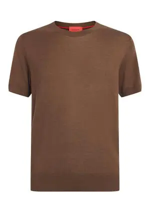 Isaia Silk-cashmere T-shirt - Brown
