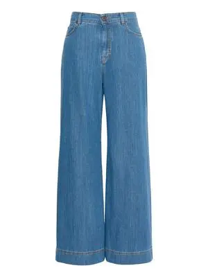 Max Mara High-rise Wide-leg Jeans - Navy