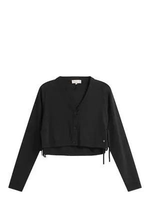STEL Side Tie V Neck Jumper - Black