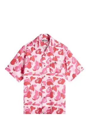 A BATHING APE Abc Camo Open Collar Ss Shirts - Pink