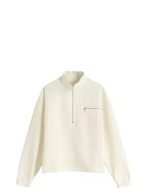 MKI MIYUKI ZOKU Seersucker Quarter Zip - Bone