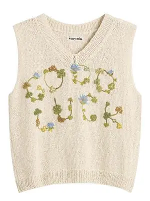 STORY MFG. Hand Knit Party Vest - Good Luck