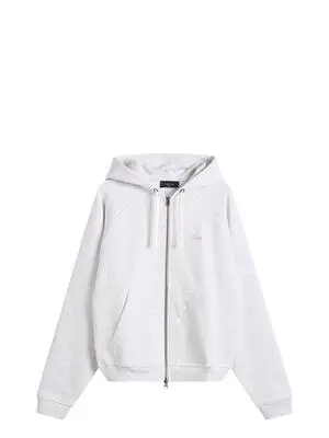 DIME Cursive Small Logo Zip Hoodie - Ash