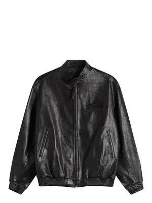 NOTHING WRITTEN Leather Single Rider Jacket - Black
