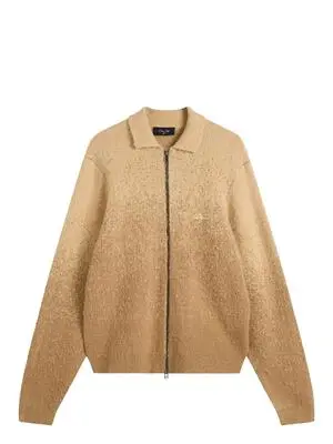 DIME Mohair Double Zip Knit Cardigan - Camel
