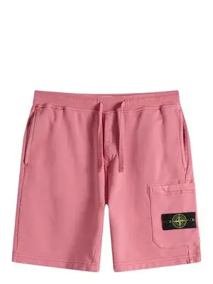 Stone Island Organic Cotton Fleece Shorts - Geranium