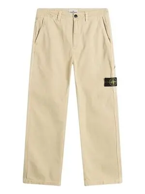 Stone Island Panama Cotton Old Effect Work Pants - Desert