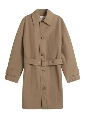AMI Paris Water Repellent Cotton Mac - Sable/ Beige Clair
