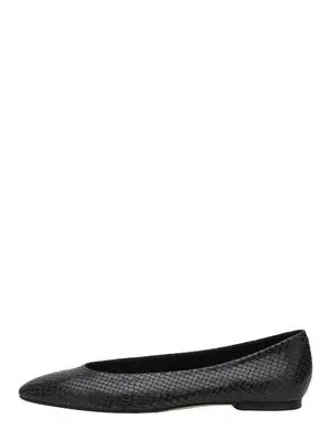 AEYDĒ Aeyde Ellie Snakeskin Almond Toe Flats