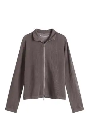 MKI MIYUKI ZOKU Linen Loose Knit Track Jacket - Espresso
