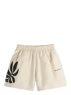 MKI MIYUKI ZOKU Botanical Print Wide Leg Shorts - Bone