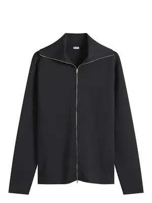 JIL SANDER Compact Zip Through Knit - Black