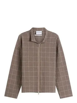MKI MIYUKI ZOKU Seersucker Check Track Jacket - Brown
