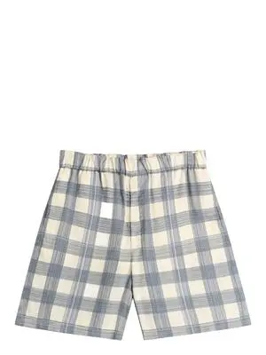 JIL SANDER Relaxed Fit Check Shorts - Blue Hydrangea